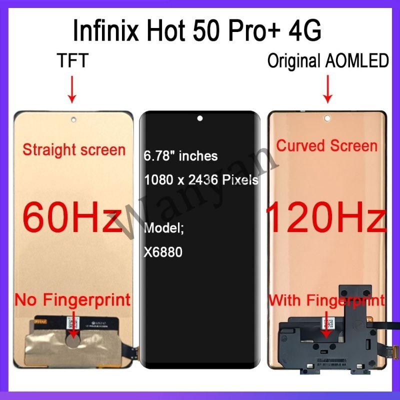 XM Infinix Hot 50 Pro+ Plus 4G X6880 Hot 50 Pro 4G X6881 LCD Touch ...