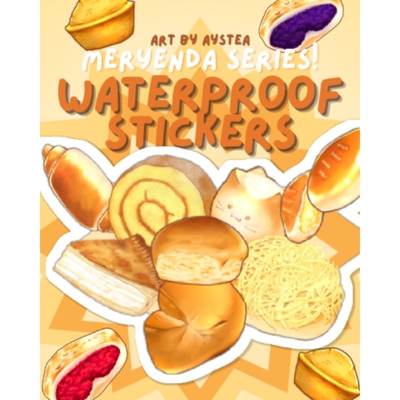 Tinapay Waterproof Stickers - Filipino Bread - Art by Aystea | Shopee ...