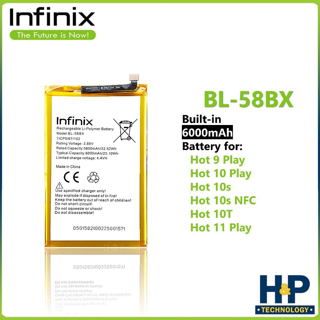 BL-58BX for Infinix Hot 9 Play / Hot 10 Play / Hot 10s / Hot 10s NFC ...
