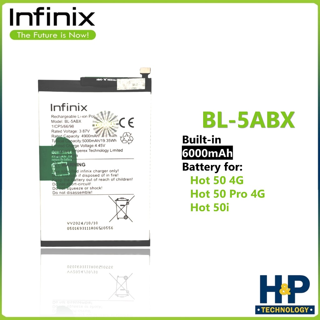 BL-5ABX for Infinix Hot 50 4G / Hot 50 Pro 4G / Hot 50i Battery ...