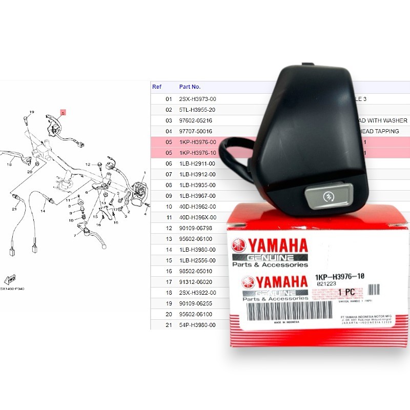 HANDLE SWITCH 1 STARTER MIO i 125 SOUL i 125 RIGHT (Check model ...