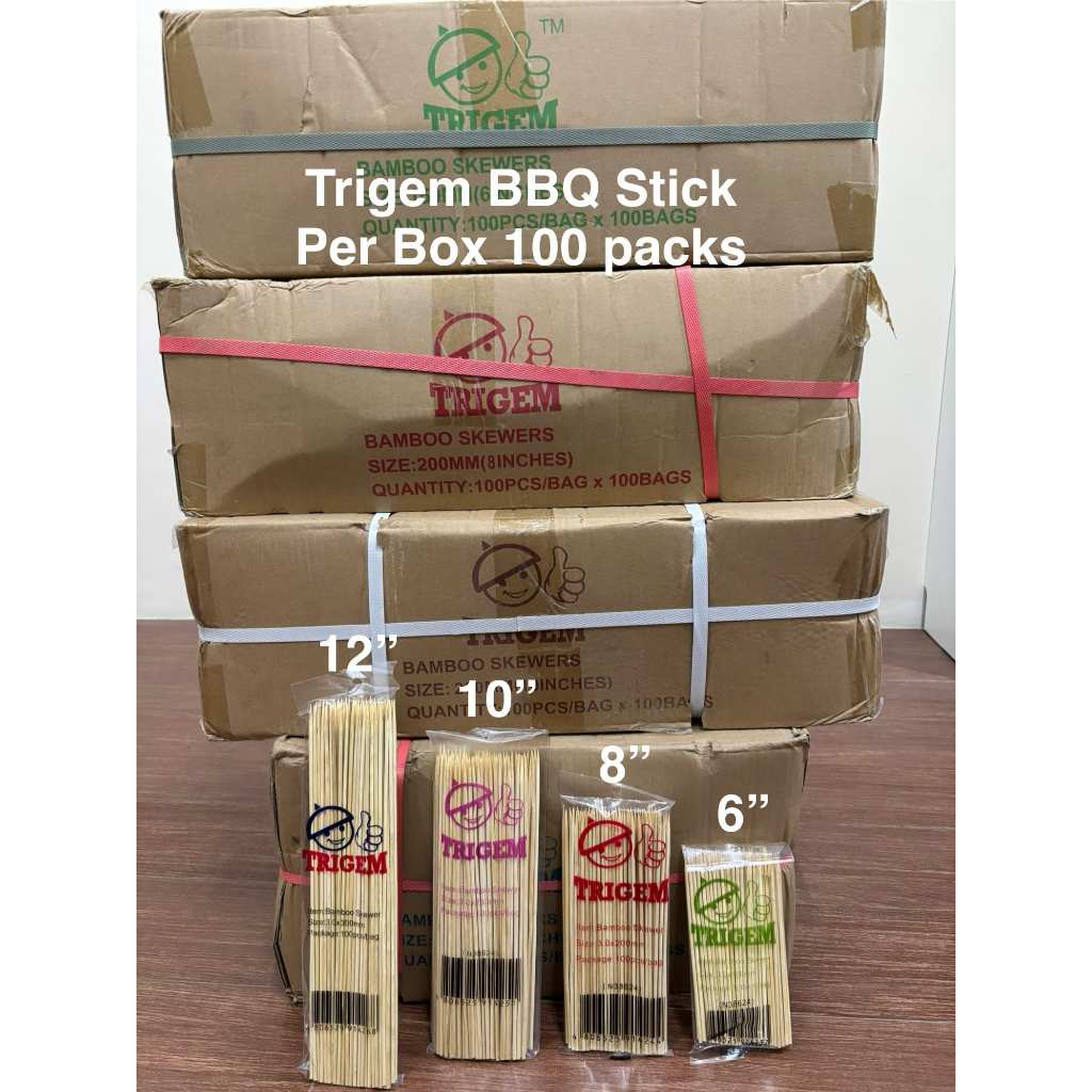 PER BOX 100 Packs BBQ Stick Trigem High Quality Size 6, 8, 10, 12 ...