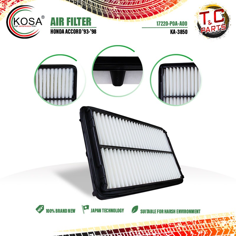 HONDA ACCORD 1993 - 1998 AIR FILTER 17220-P0A-A00 KOSA KA-3850 (1PC) | Shopee Philippines