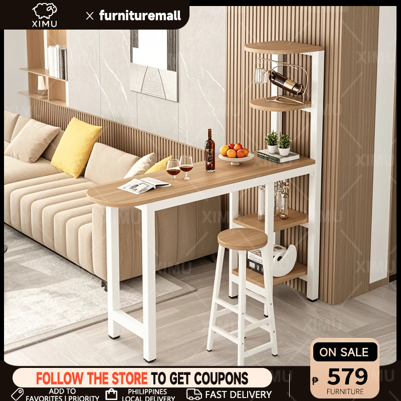 Living Room Partition Table With Shelf Bar Table Storage Rack Entrance ...