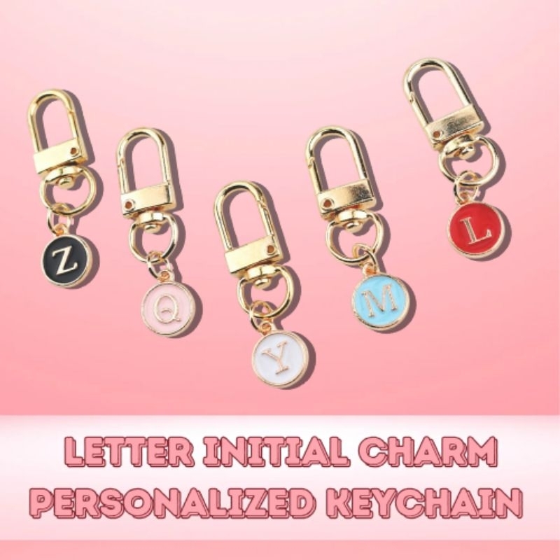 A-Z Letter Initial Charm Personalized Keychains | Shopee Philippines