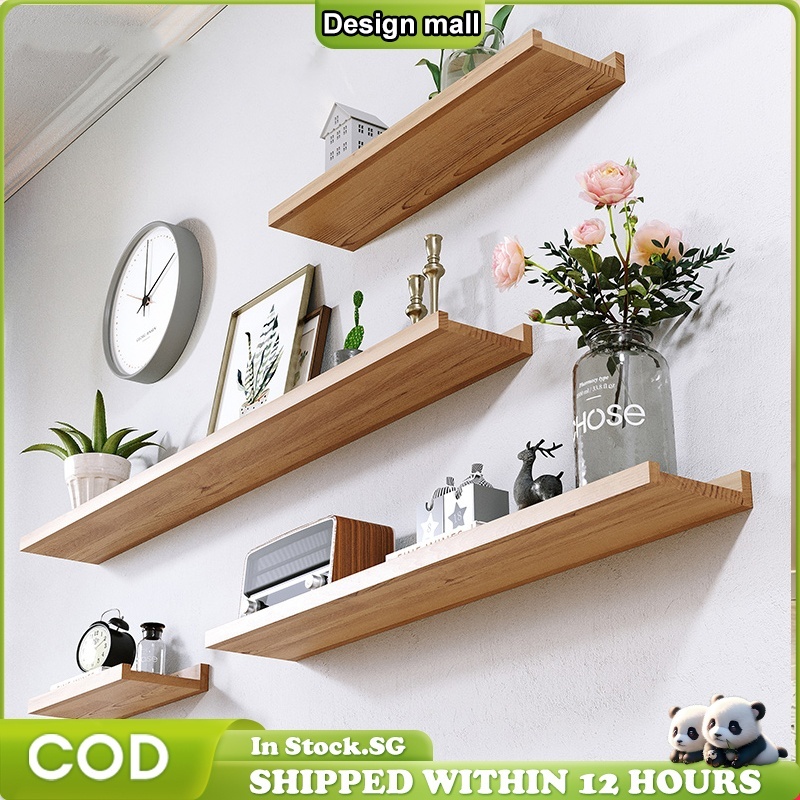 Solid Wood Wall Shelves Storage Furniture Shelf Storage Rack Wall ...