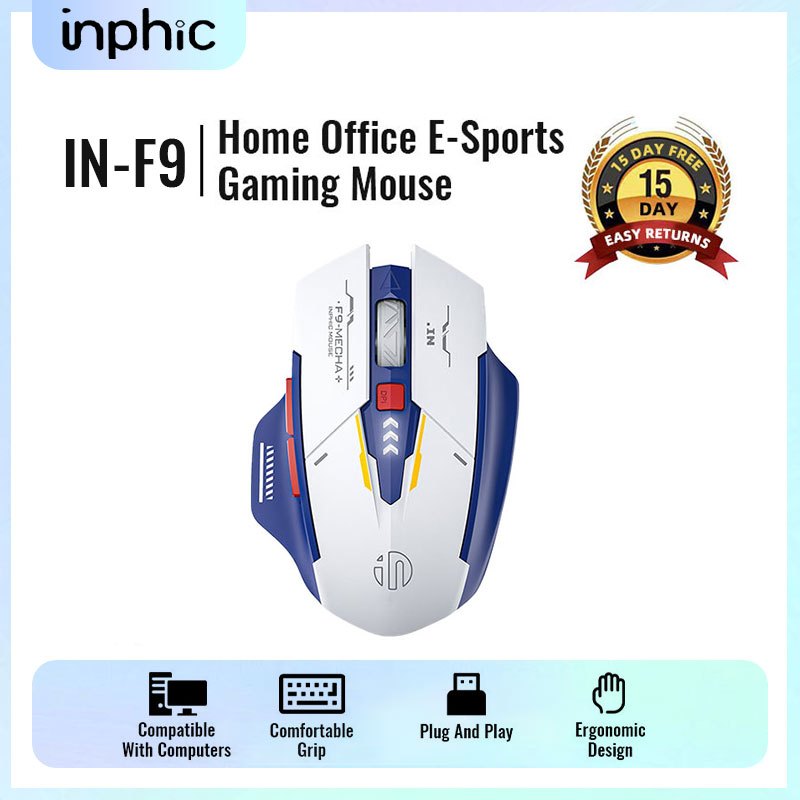 INPHIC F9 2.4G Wireless Gaming Mouse 800-2400dpi Gundam Design ...