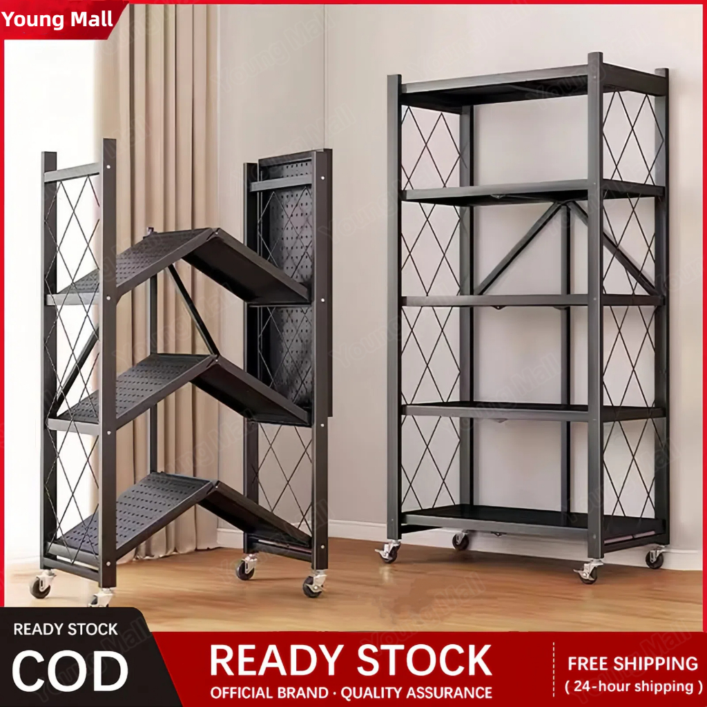 Foldable Kitchen Rack Organizer Multifunction Metal Rack Kitchen Steel ...