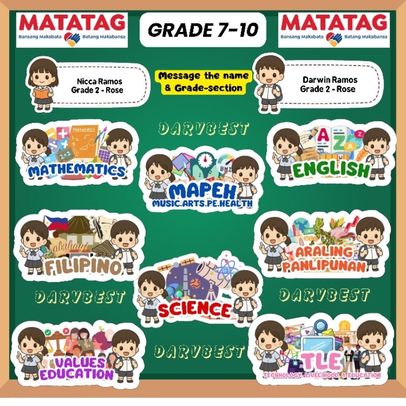 Subject Sticker Labels for notebook scratch proof & waterproof high ...