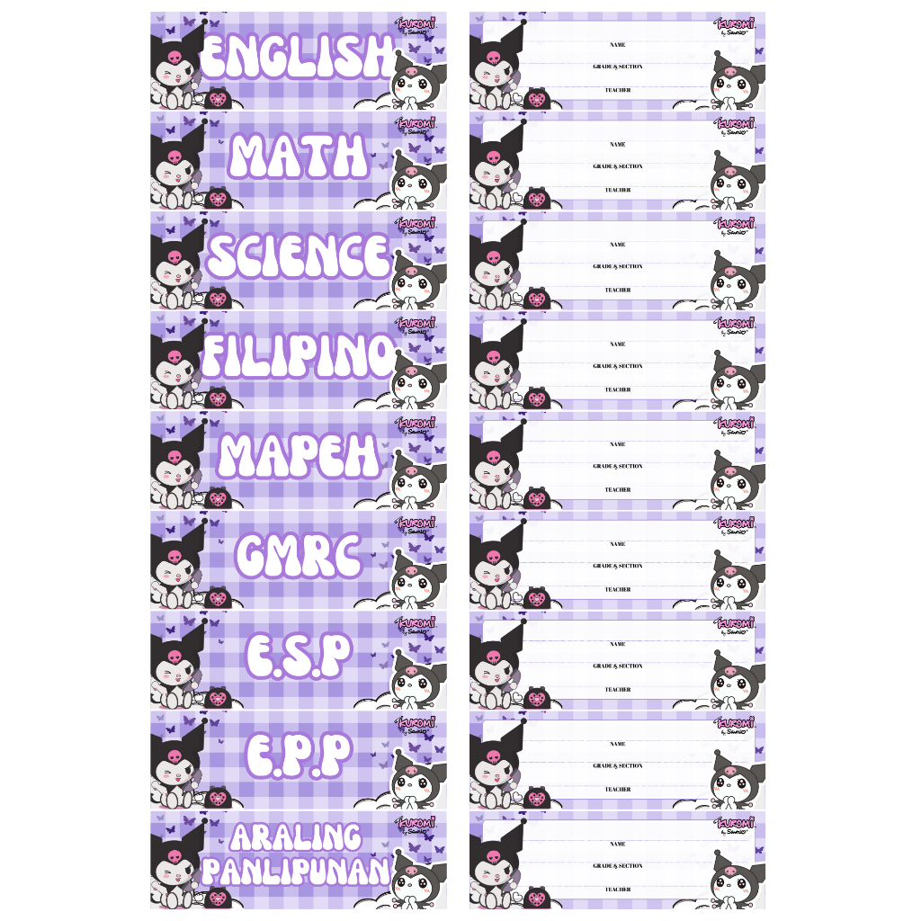 9pcs Subject label 9pcs name label Sticker | Shopee Philippines