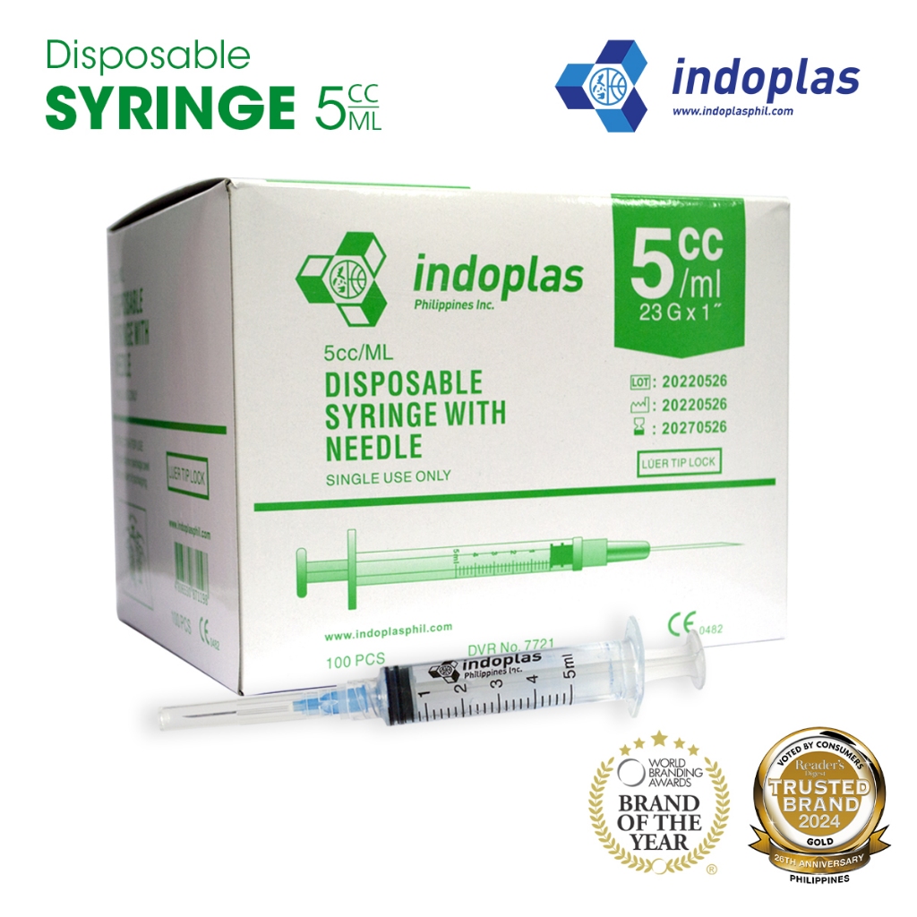Indoplas 5cc Disposable Syringe Box of 100 | Shopee Philippines