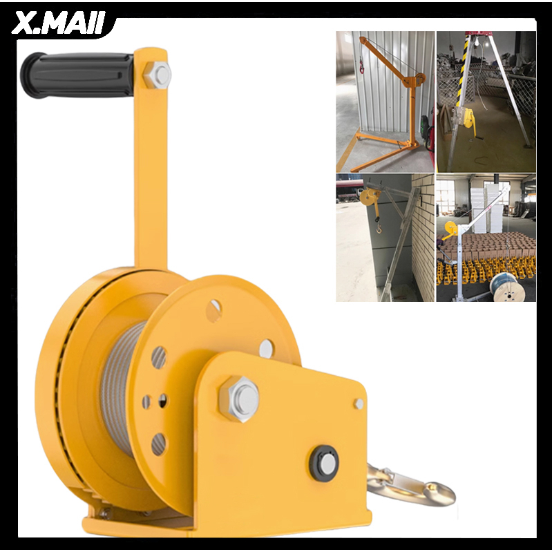 1200LBS Manual Winch Heavy Duty Hand Crank Winch Automatic Brake ...