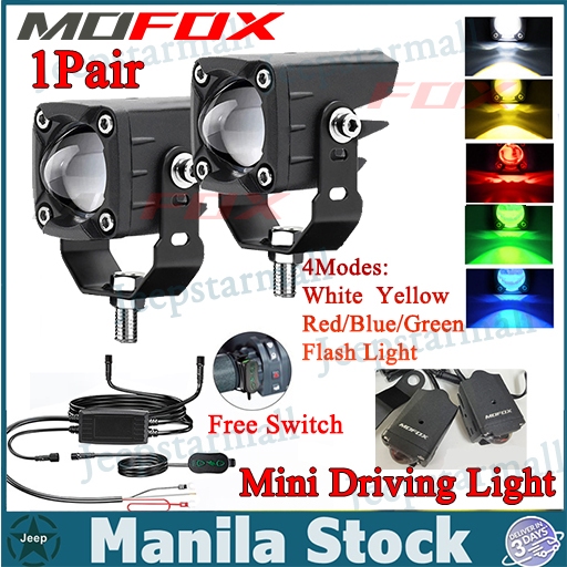 MOFOX 2Pcs M1 Laser Gun Motorcycle Mini Driving Light 80W Hi/Lo Flash ...