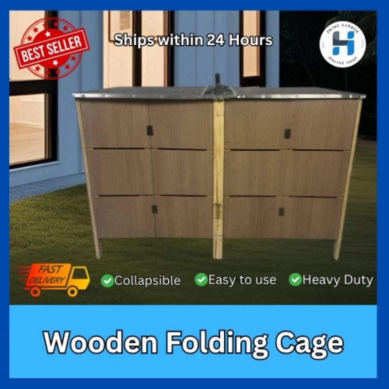 Wooden Folding Cage Double Heavy Duty/ Sabong/Derby box color brown or ...