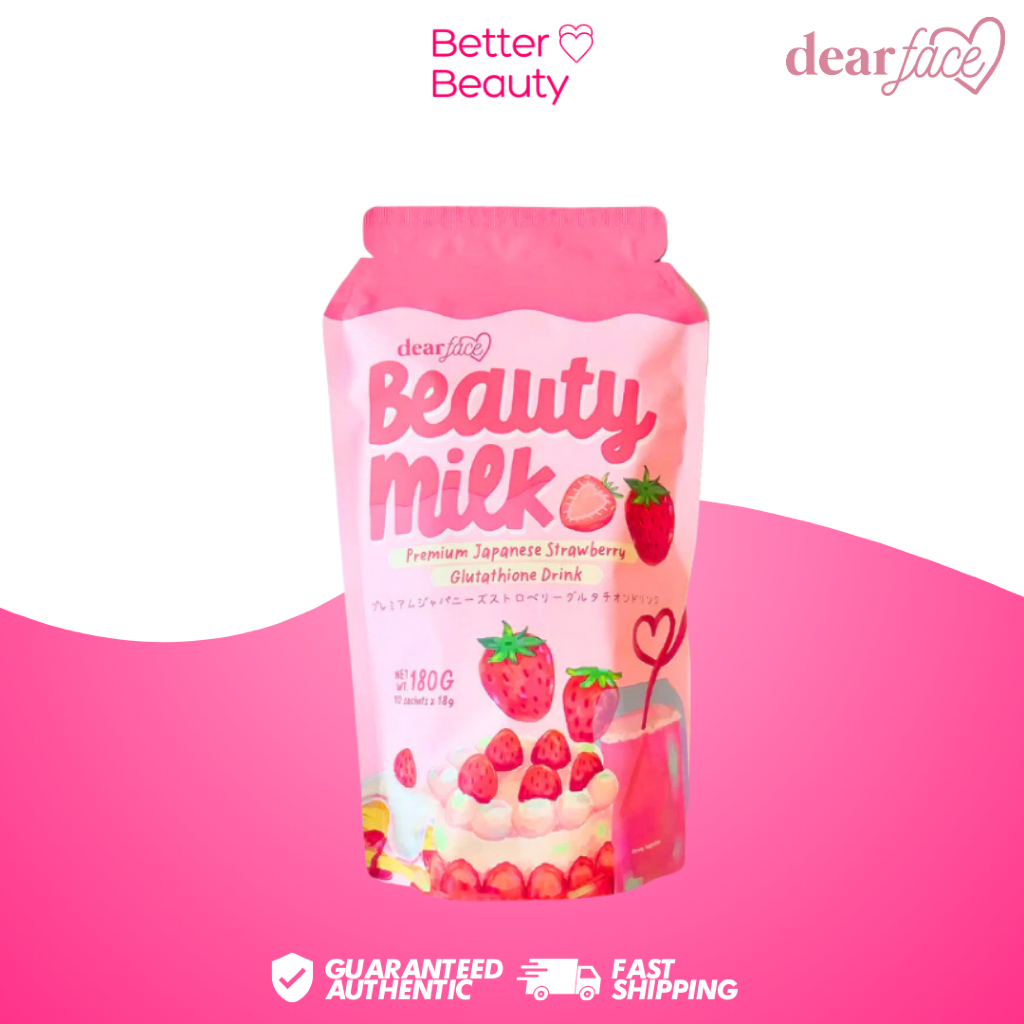 Dear Face Beauty Milk Strawberry Ichigo Premium Japanese Collagen Drink ...