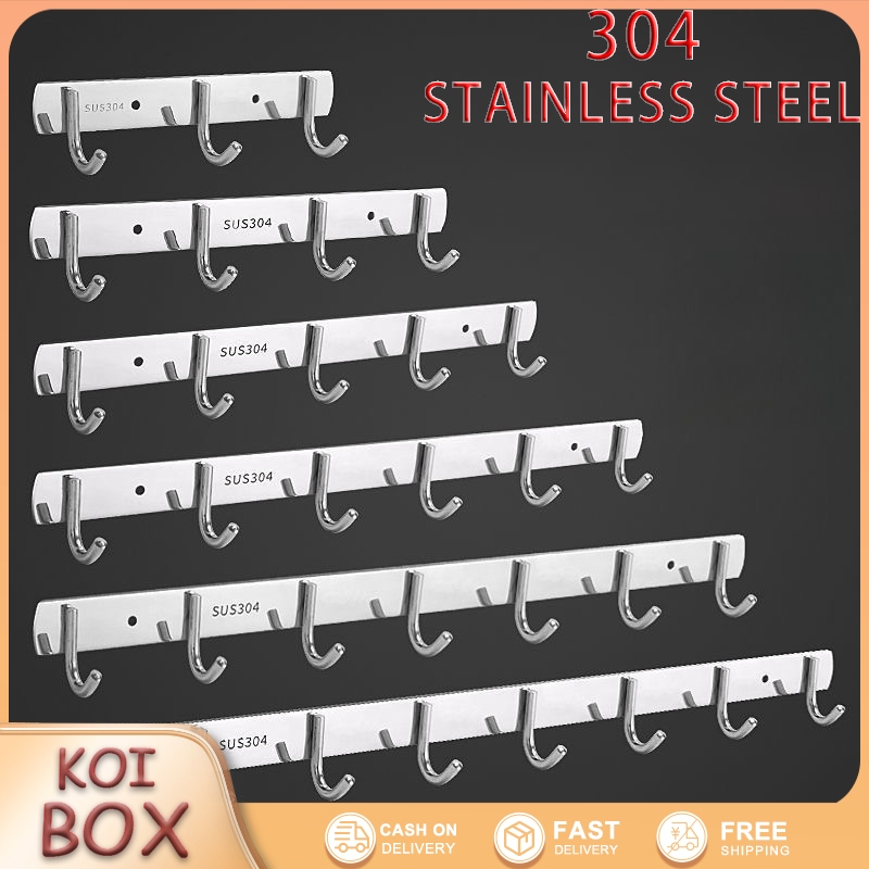304 Stainless Steel Hook Bathroom towel hooks Punch free hanging coat ...