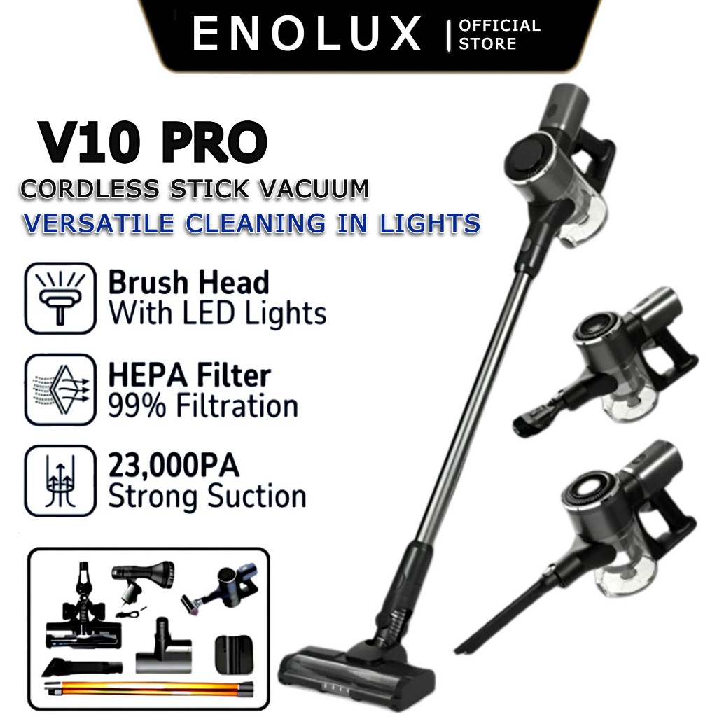 Enolux Vacuum V10 Pro Cordless Cleaners Wireless Vacuum Handheld Vacuum ...