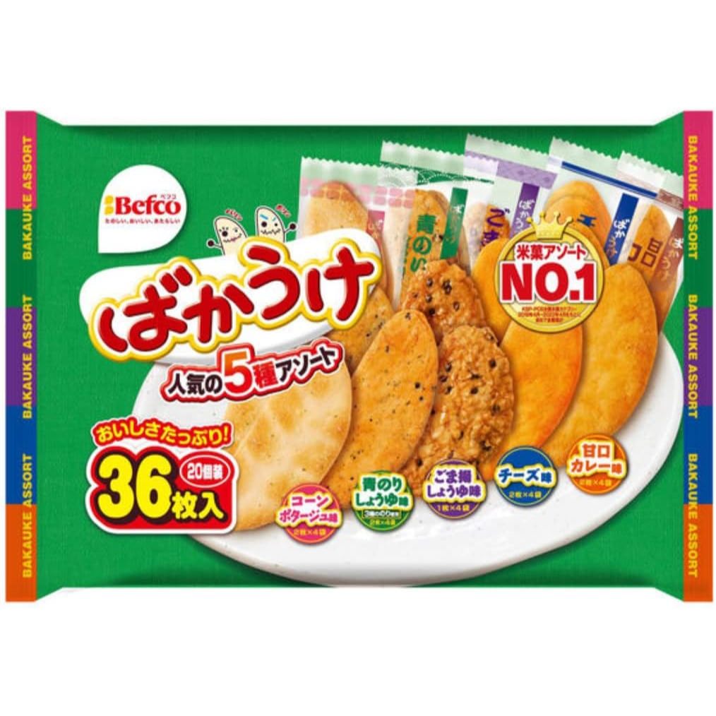 [from JAPAN] Bakauke Assortment 36 pieces / Japanese Rice Crackers ...