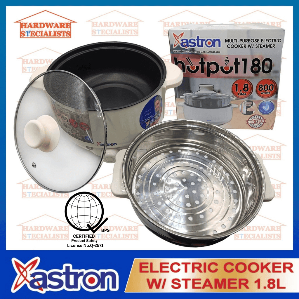 Astron Hotpot-180 Multipurpose Cooker with Steamer 1.8L Original ...