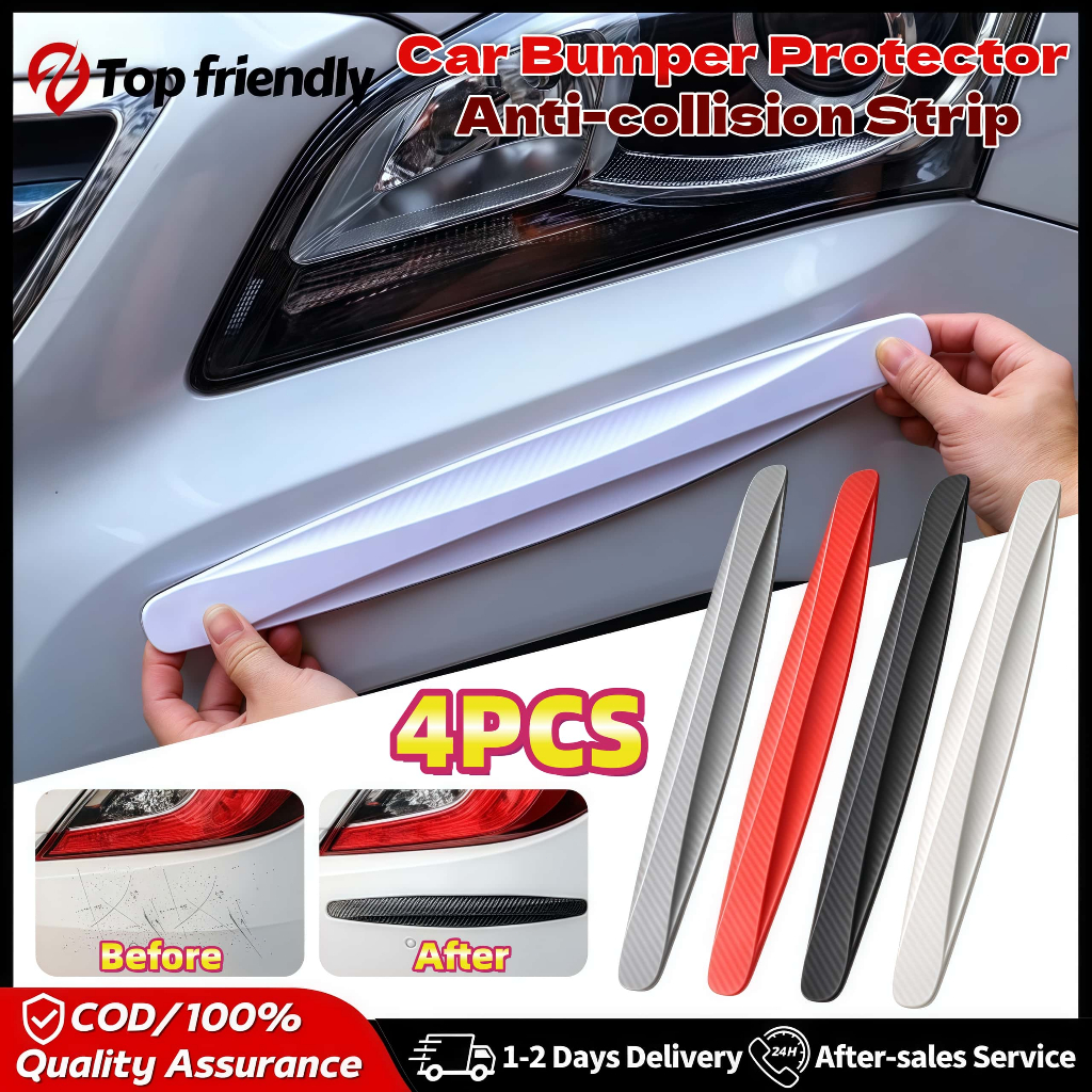 1/4PCS Car Bumper Protector Anti-Scratch Strip for Car Carbon Fiber ...