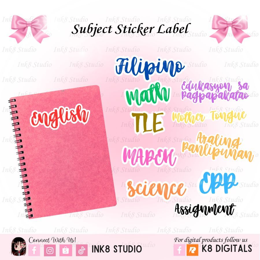 INK8 | Aesthetic Subject Sticker Label | Shopee Philippines