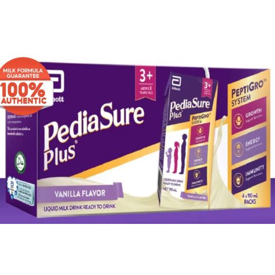 Pediasure Plus 3+ Vanilla 110ml x4 Ready to Drink Milk- Aug2025 Expiry ...