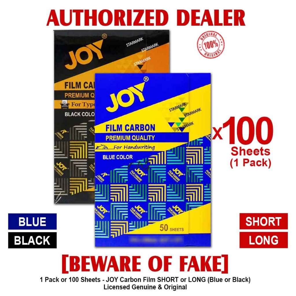 JOY Carbon Film Films Carbon Paper Papers 100's Blue Black SHORT LONG ...