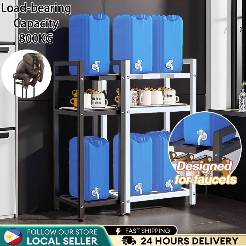 3 Layer Water Rack Stand Water Container Rack Stand Metal Water Gallon ...