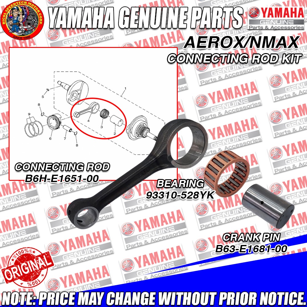 AEROX/NMAX CONNECTING ROD KIT (YGP) (GENUINE: B6H-E1651-00 / 93310 ...
