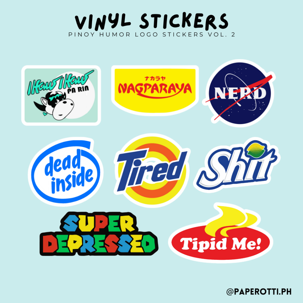 Funny Pinoy Logo Stickers Vol.2 | Filipino Humor | Waterproof Vinyl ...