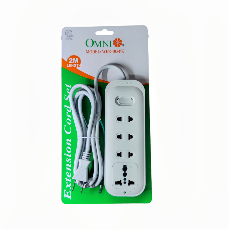 OMNI Extension Cord set 2 meter with master switch | Shopee Philippines