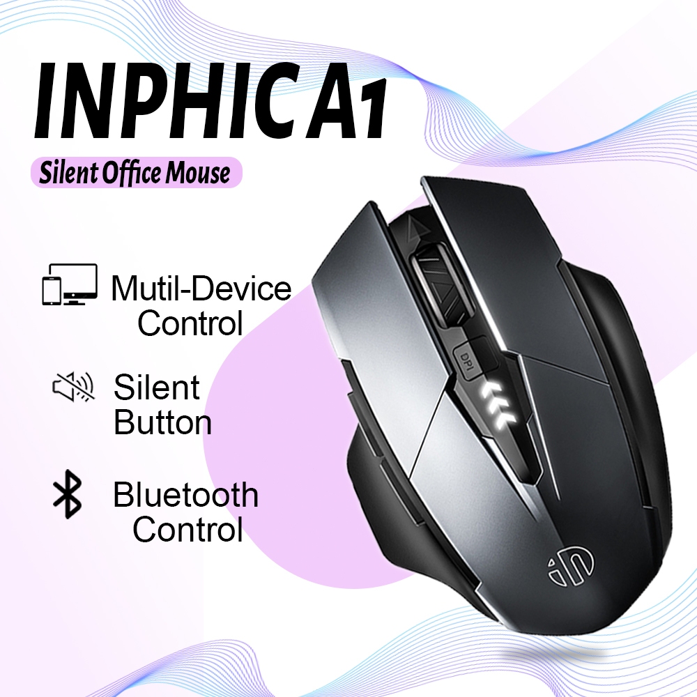 Inphic A1 Bluetooth Wireless Silent Mouse Rechargeable Ergonomic Mouse ...