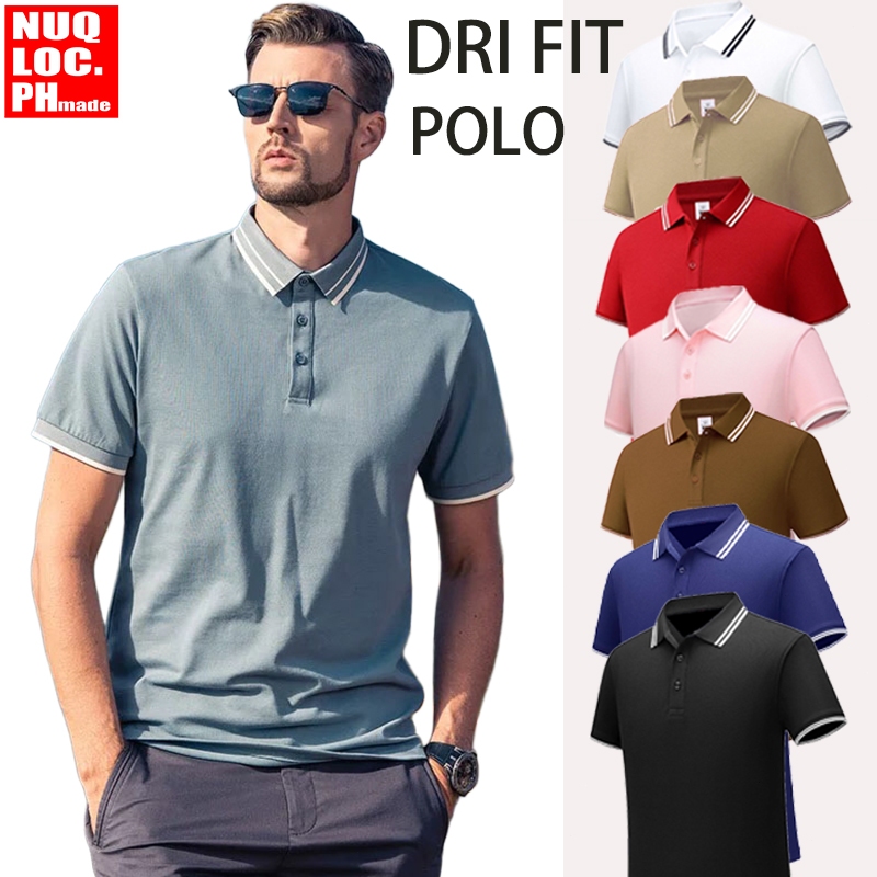 Unisex stripe polo shirt multiple color stand neck striped collar golf ...