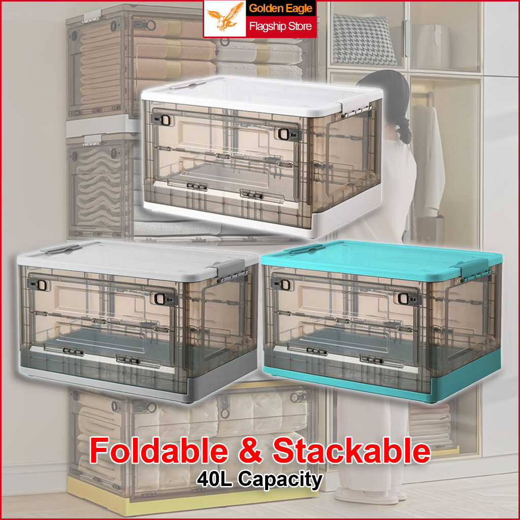 Stackable Foldable Storage Box Organizer Collapsible Clothes Storage ...