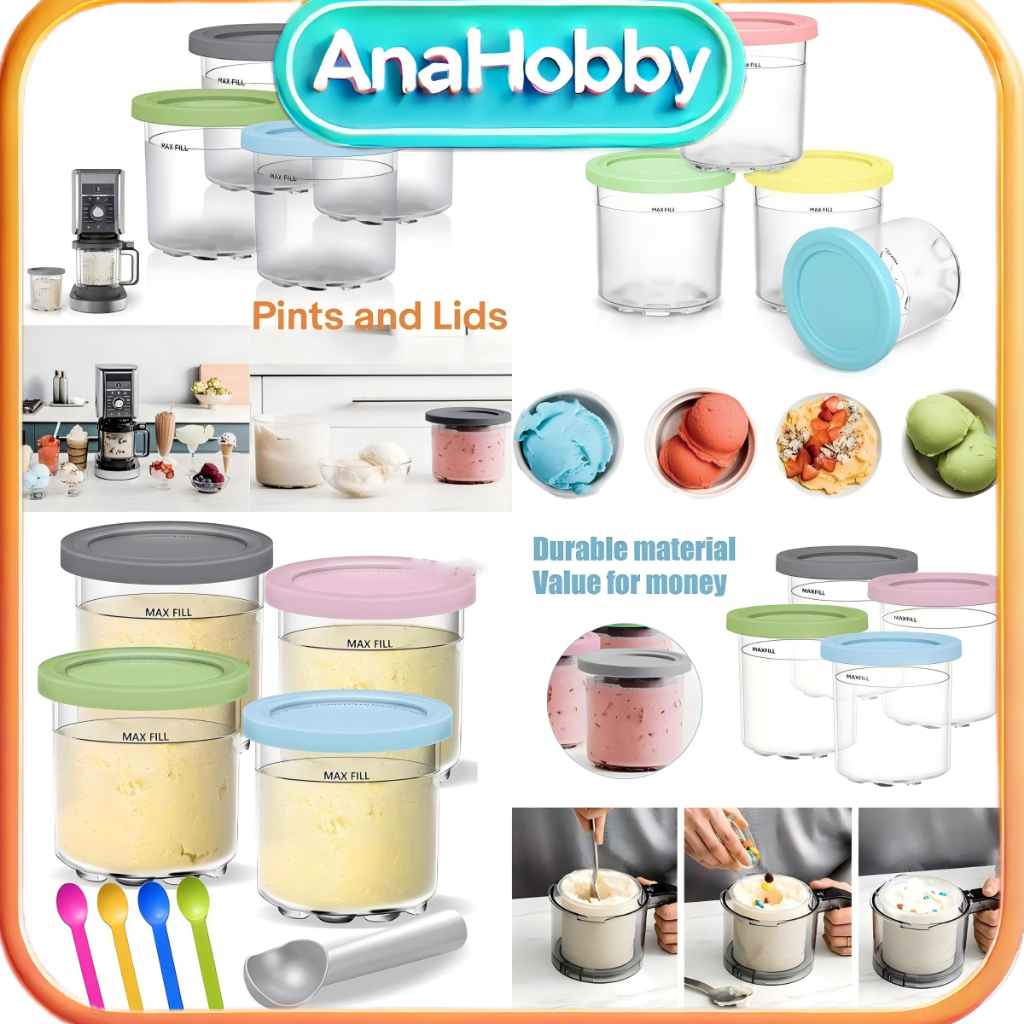 Reusable Ice Cream Storage Jars Cups Pints Containers For Ninja Creami ...