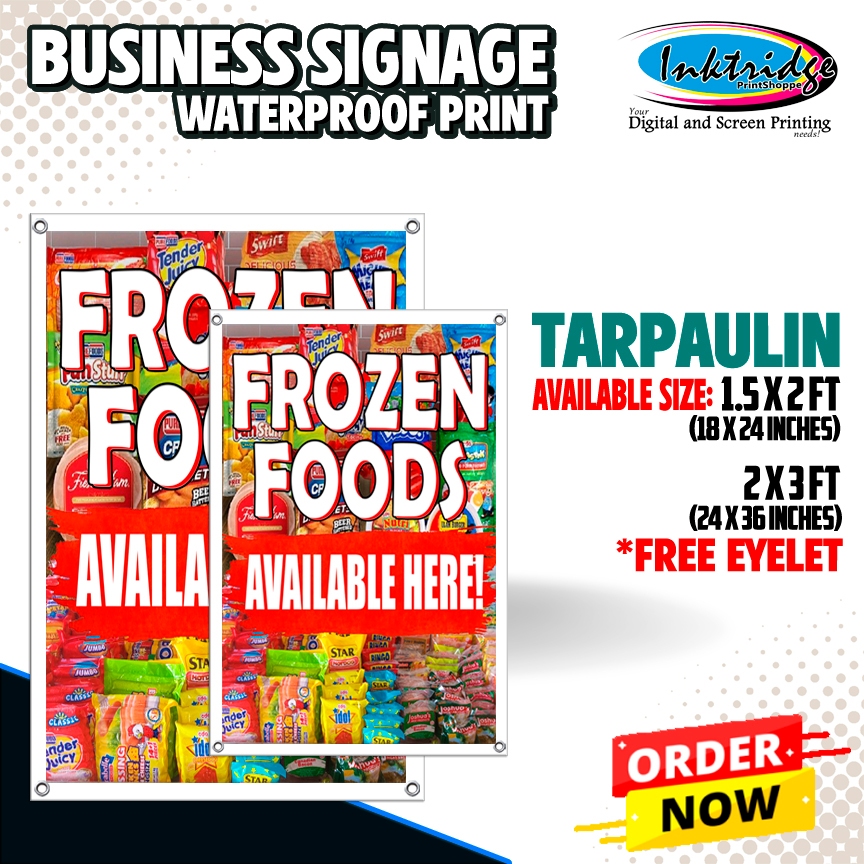 FROZEN FOODS Signage | Laminated or Tarpaulin Signage l Waterproof ...