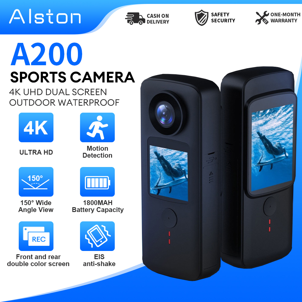 A200 4K HD VLOG ACTION CAMERA outdoor anti-shake video sports dual screen waterproof Camera ...