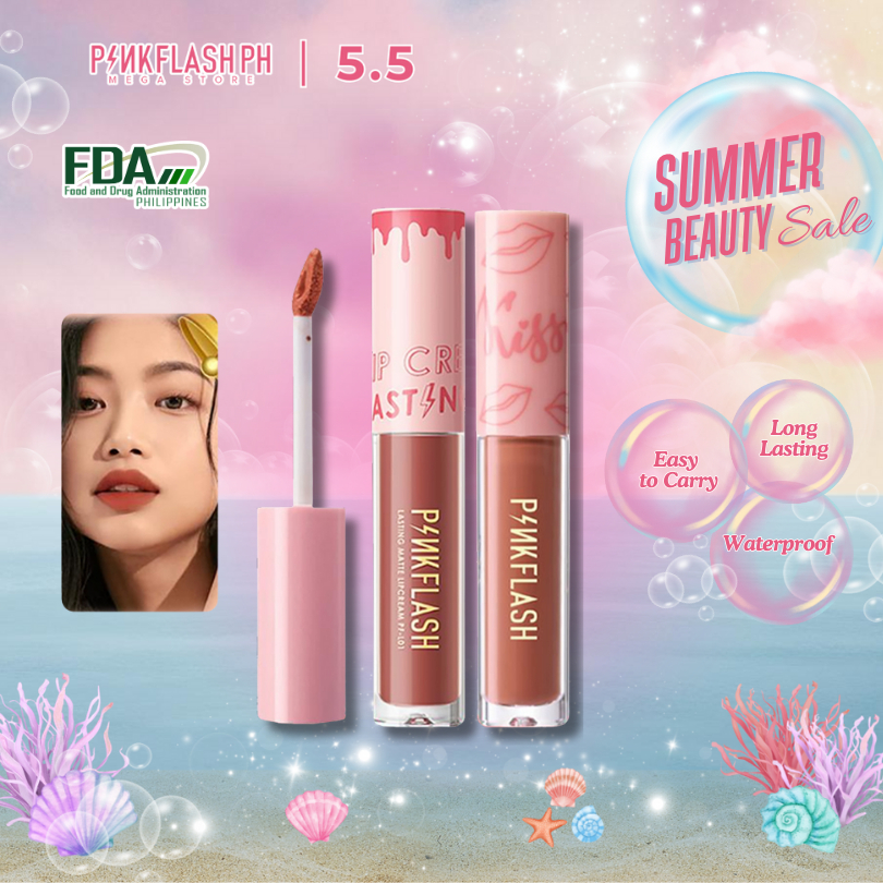 PINKFLASH 2 Pieces Liquid Lipstick Set Soft Matte Bitten Lips Look VE ...