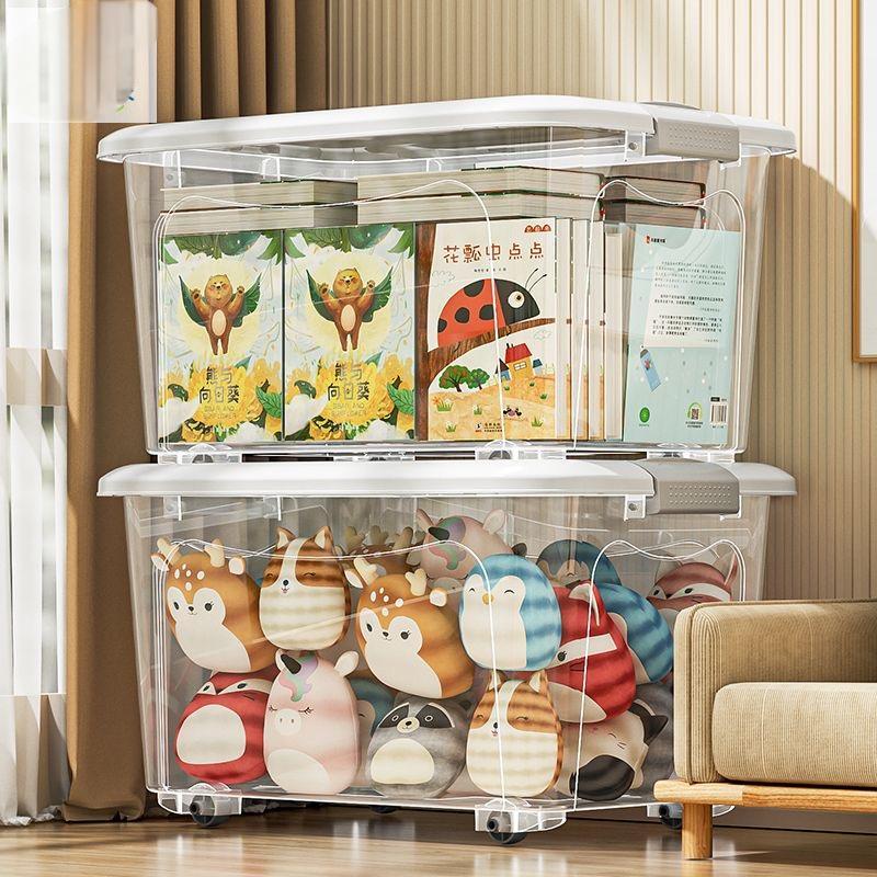 Plastic Box Transparent Storage Box Large Capacity Snack Toy Book Cloth ...