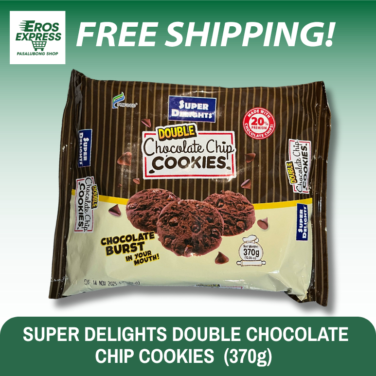 SUPER DELIGHTS DOUBLE CHOCOLATE CHIP COOKIES (370g) | Shopee Philippines