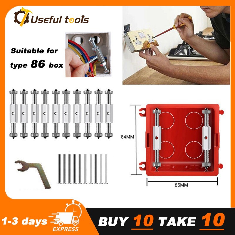 10PCS Wall Switch Socket Cassette Screw Support Rod Utility Box Screw ...