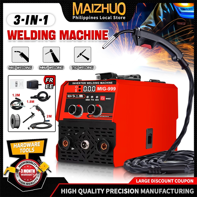 MIG-999 Portable Welding Machine MIG/MMA/TIG 3IN1 Gasless Welder IGBT Inverter Home Welding ...
