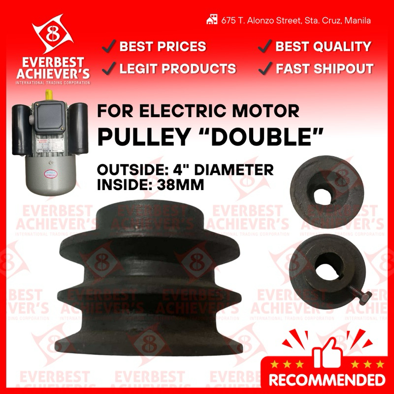 Motor Pulley for China Electric Motor 5hp 4” double (38mm inside ...