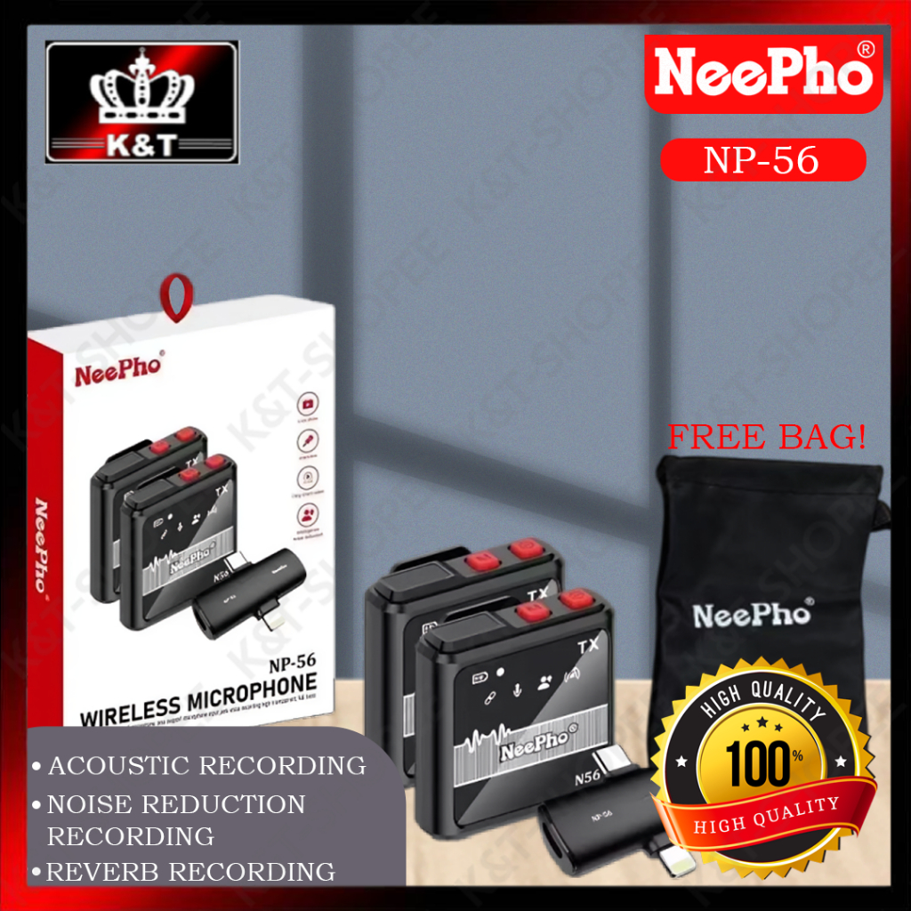 NeePho NP-56 Professional Wireless Lapel Microphone with Noise ...