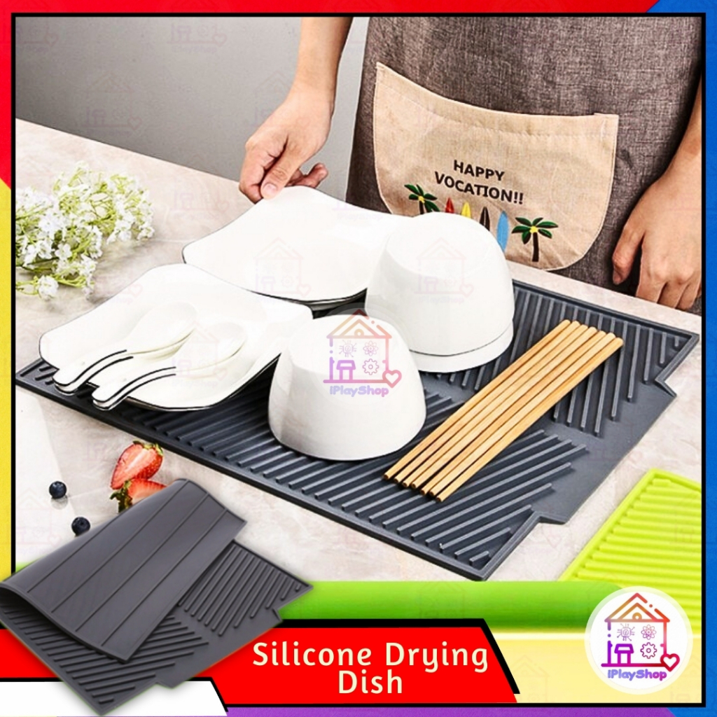 Super Flexi Pad Non Slip Anti Scald Kitchen Drainer Silicone Dish Flume ...