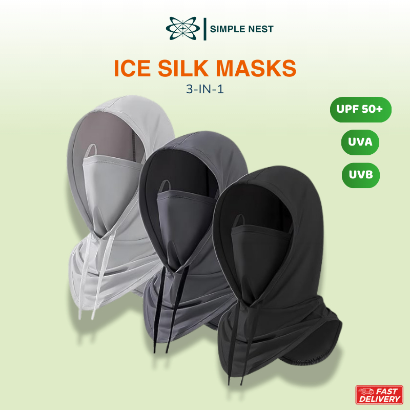 3-in-1 Ice Silk Sunscreen Masks UV Protection Outdoor Riding Fishing ...