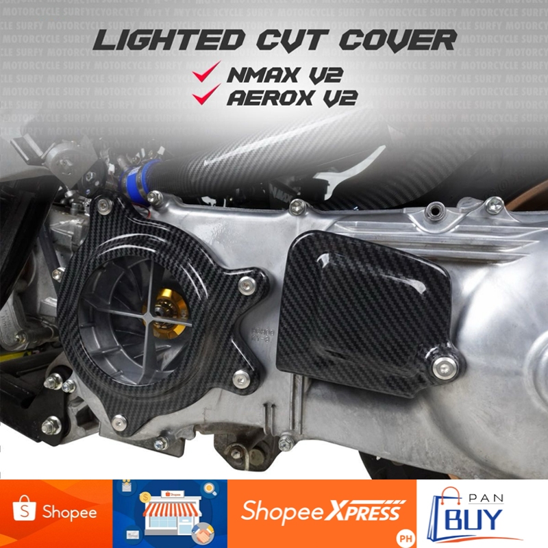 Nmax Aerox v2 Transparent Acrylic CVT Cover With Light Box And Bolts ...
