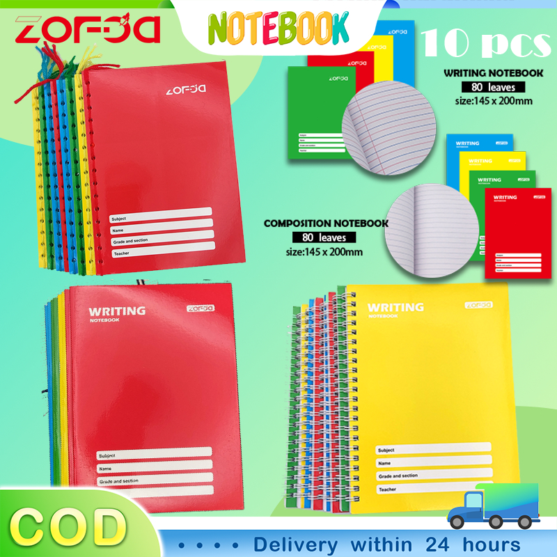 10PCS 80 Leave Writing Composition/Spiral/Yarn Notebook Neon Random ...