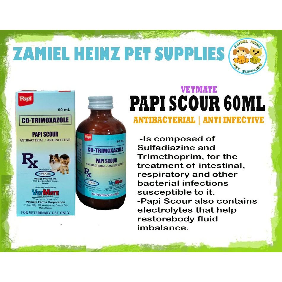 PAPI SCOUR (Antibacterial/ Anti-Infective) 60mL For PETS | Shopee ...