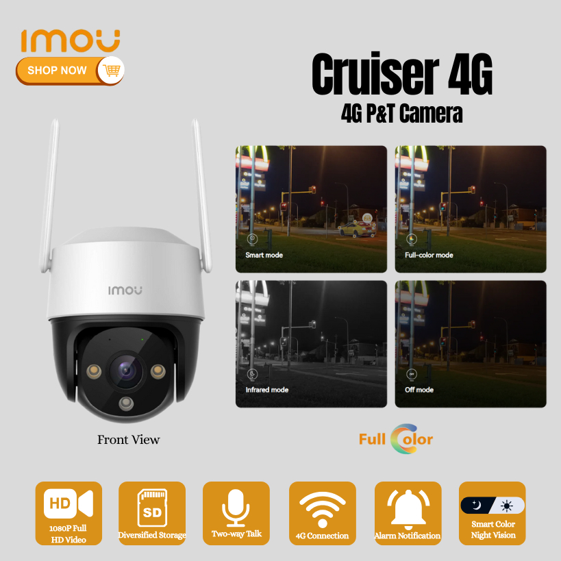 IMOU CCTV Camera Outdoor Cruiser 4G Connection Full-color 1080p HD Full ...